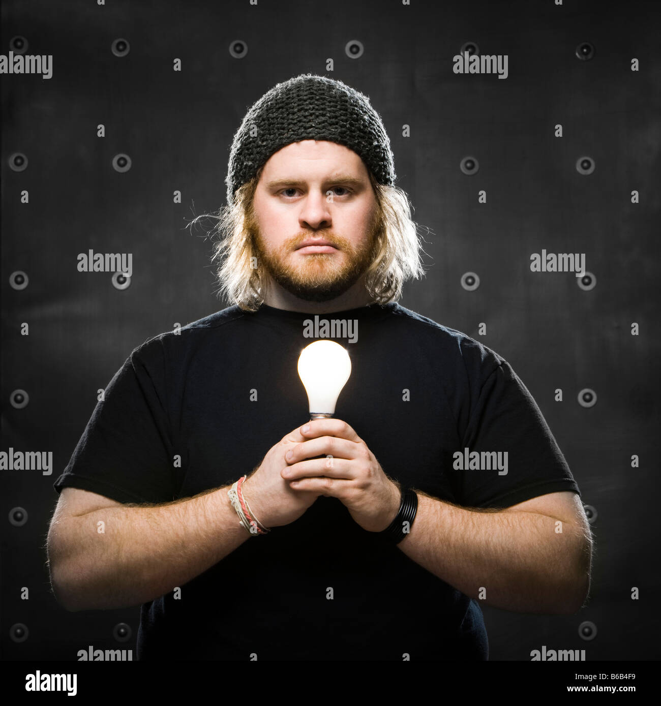 man with a light bulb Stock Photo - Alamy