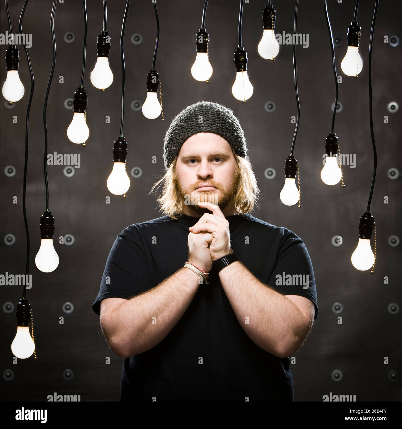 man with a light bulb Stock Photo - Alamy