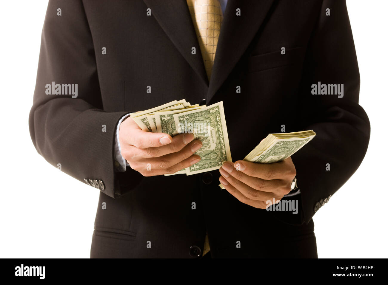 man counting money Stock Photo - Alamy