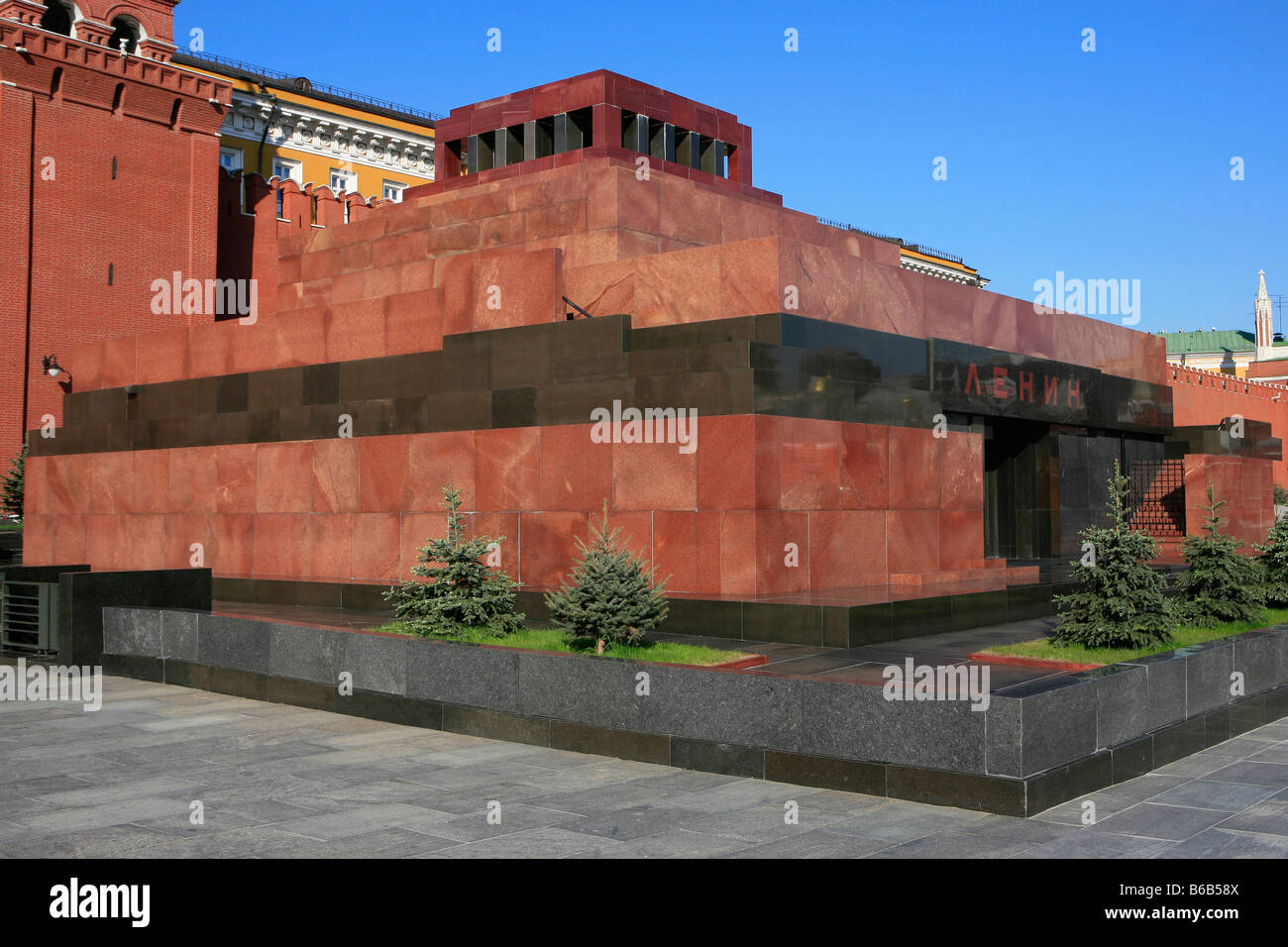 Vladimir Lenin's Mausoleum (1924) at the Red Square in Moscow, Russia ...