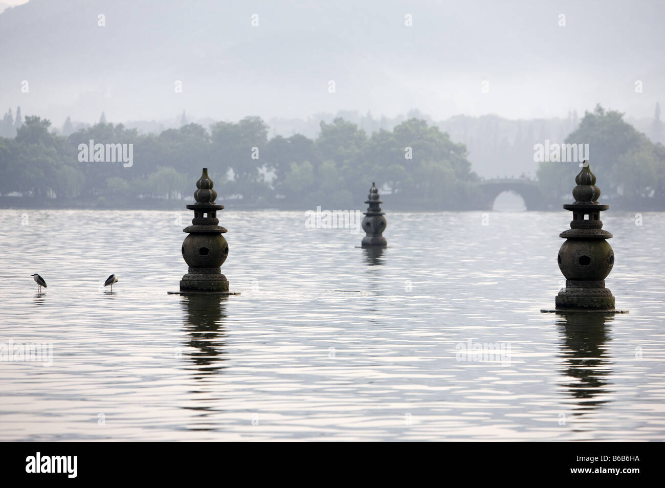 Three Pools Reflecting the Moon in west lake Hangzhou Zhejiang Province ...