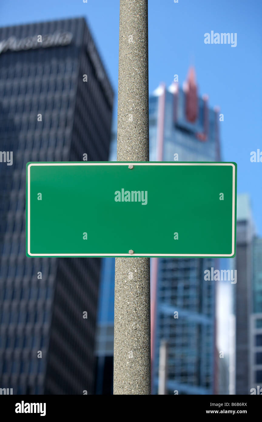 blank green traffic sign Stock Photo - Alamy