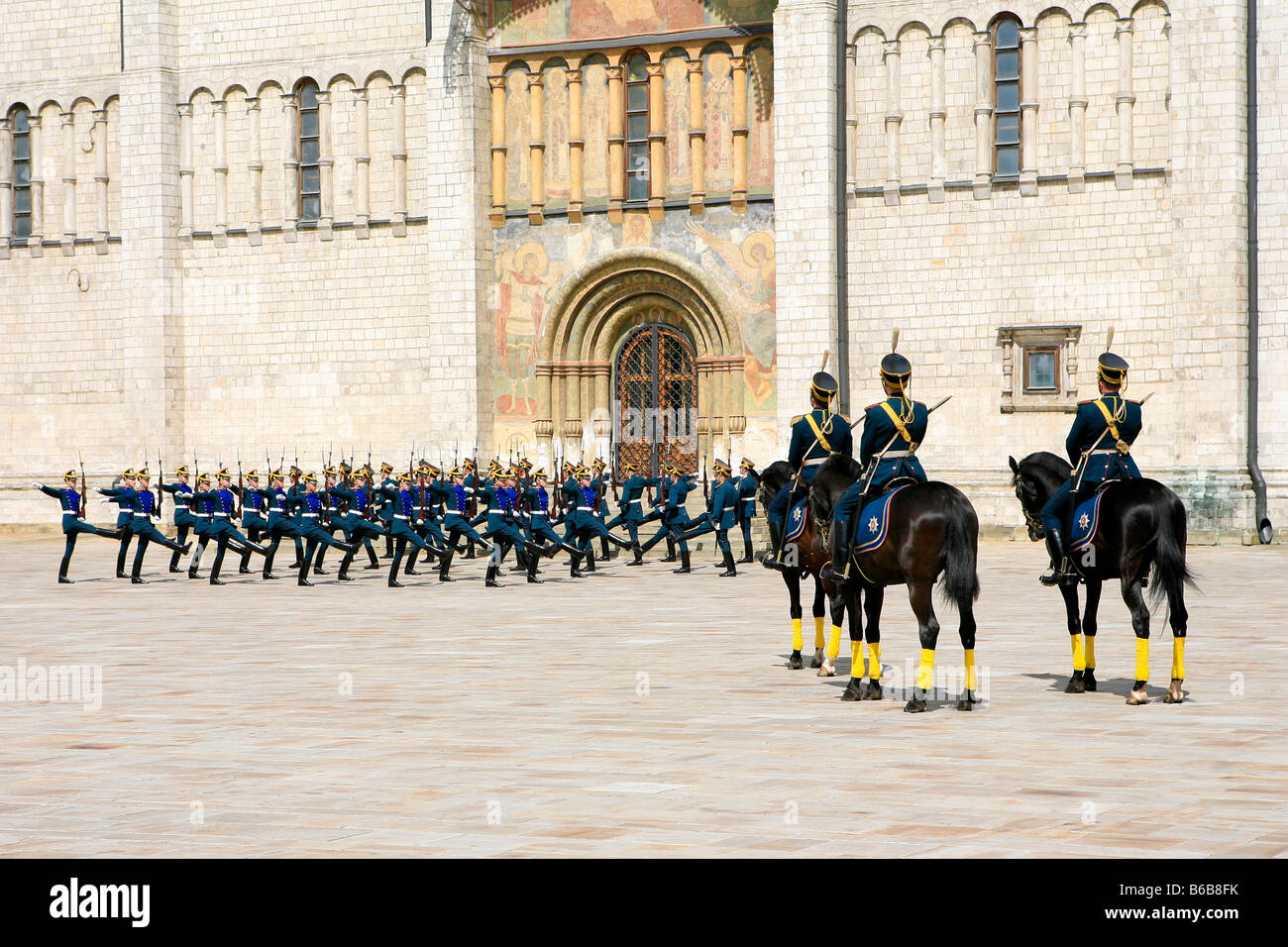 The Kremlin Regiment on Parade at Cathedral Square inside the Kremlin ...