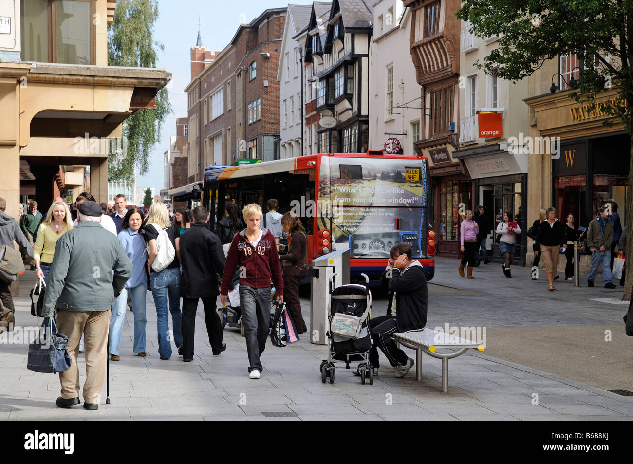 Exeter Devon England UK City centre shops and shoppers Stock Photo - Alamy