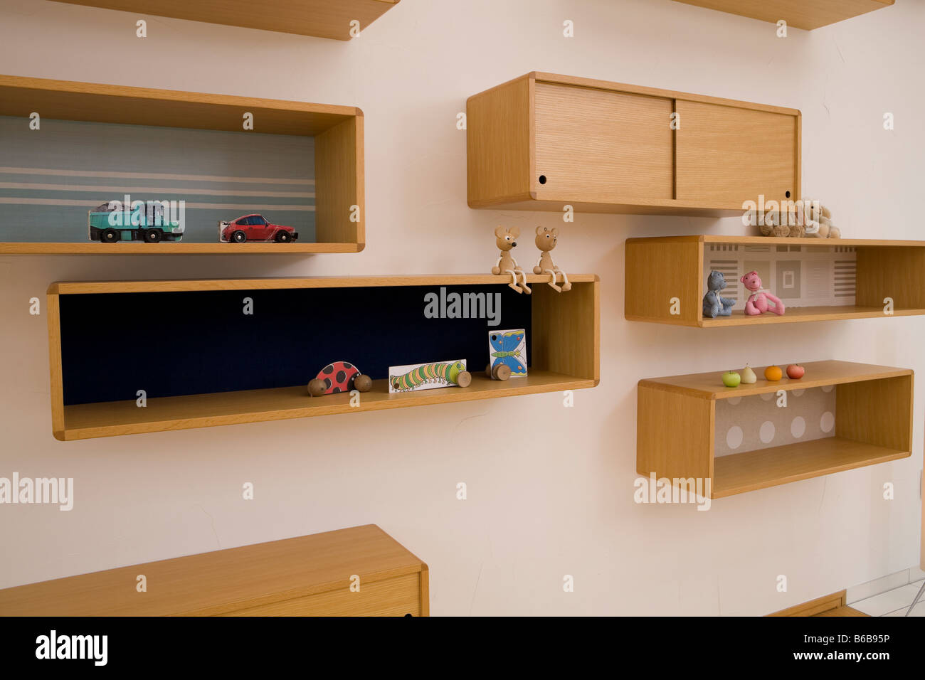 Shelves on wall Stock Photo - Alamy
