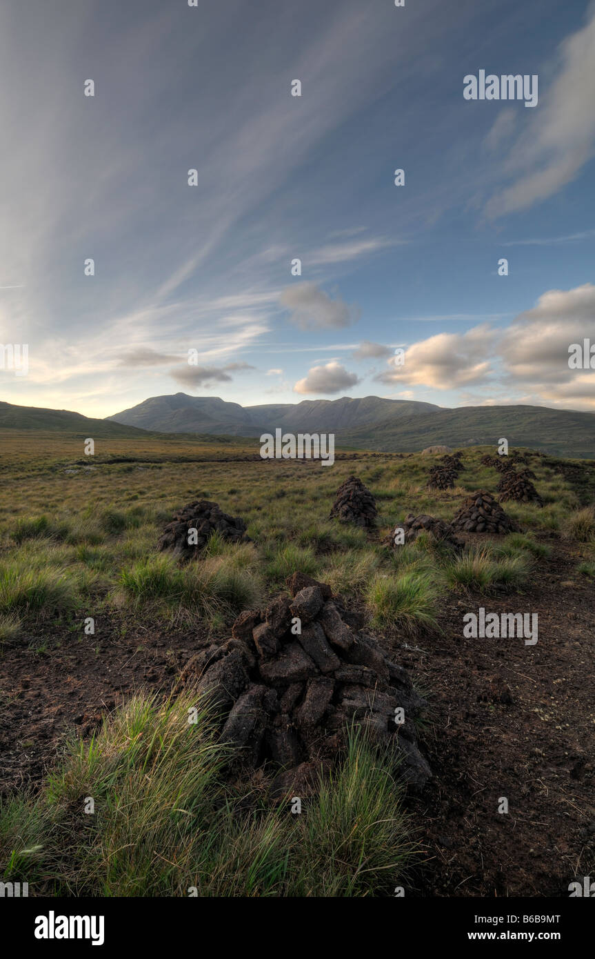 Connemara Turf stack pile heap mound ready to take draw bring home in a ...
