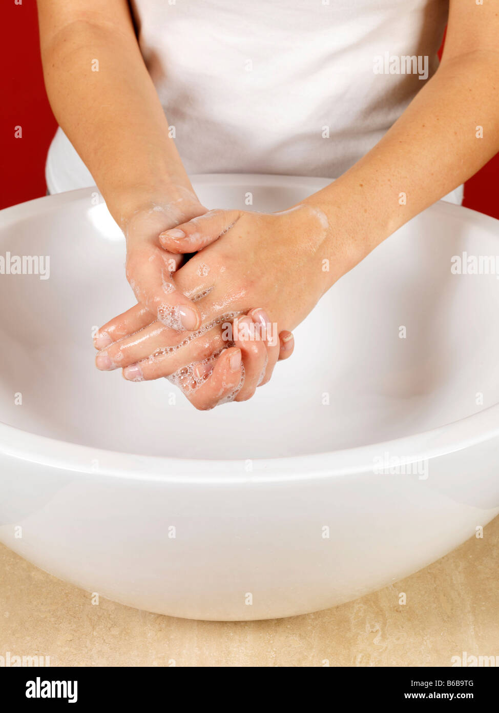 Young Woman Washing Hands Model Released Stock Photo - Alamy