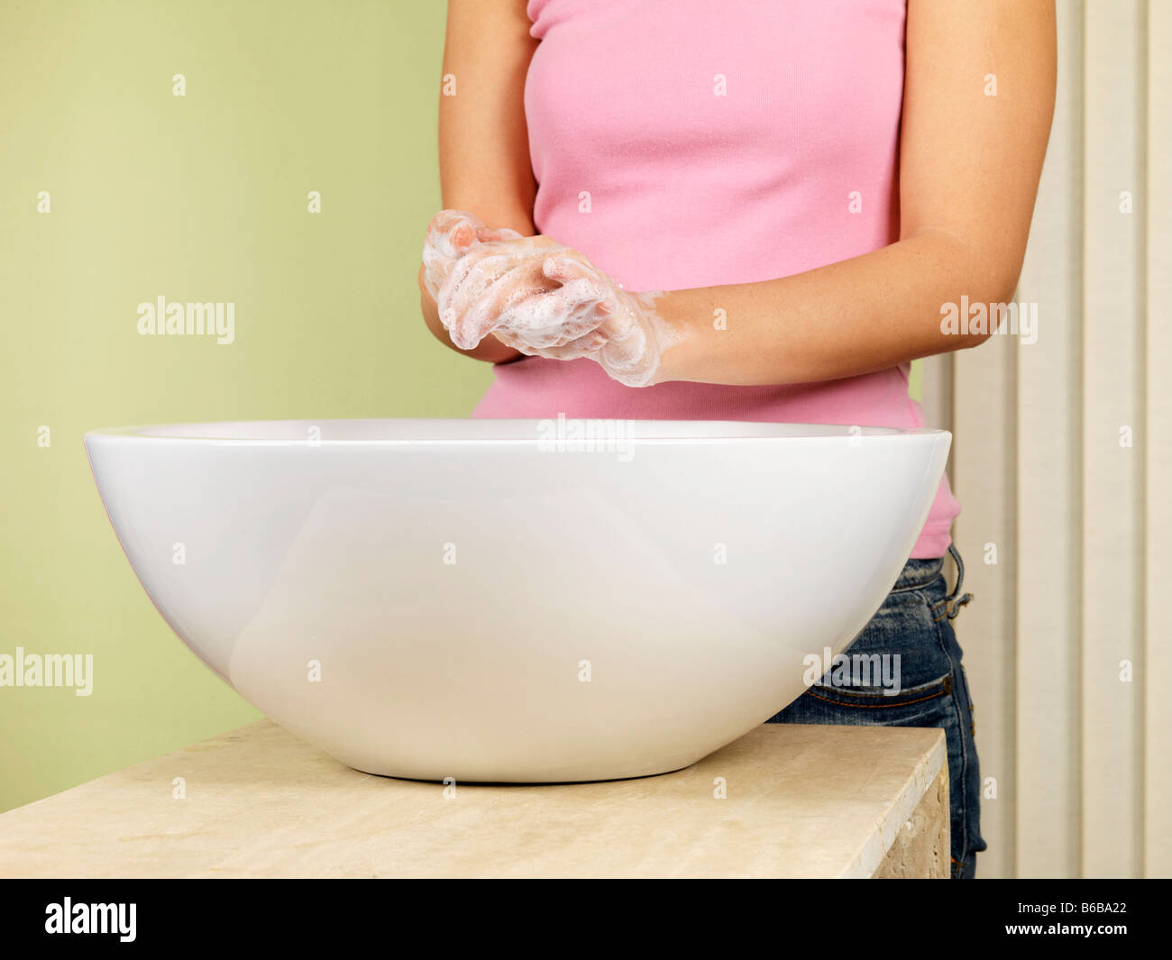 Young Woman Washing Hands Model Released Stock Photo - Alamy