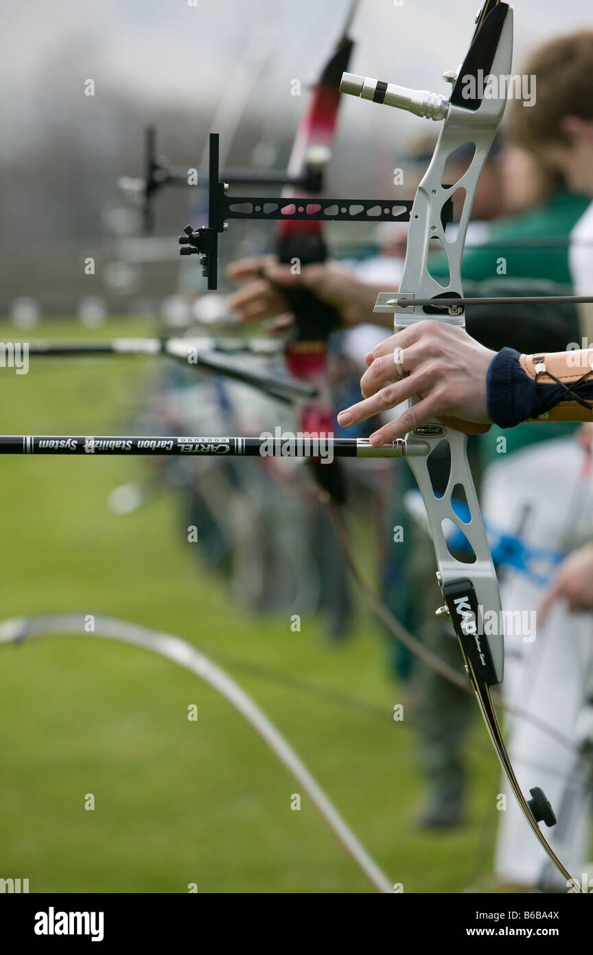Archery competitors at event Stock Photo - Alamy