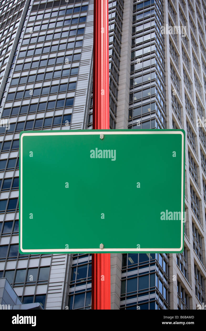 blank green traffic sign Stock Photo - Alamy