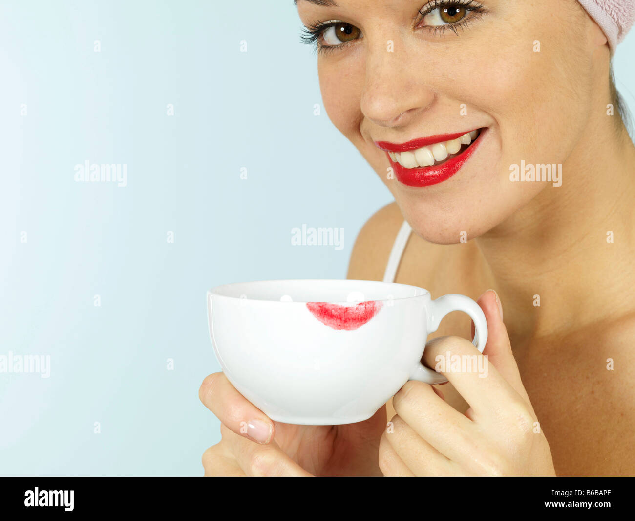 Young Woman Drinking Tea Model Released Stock Photo - Alamy