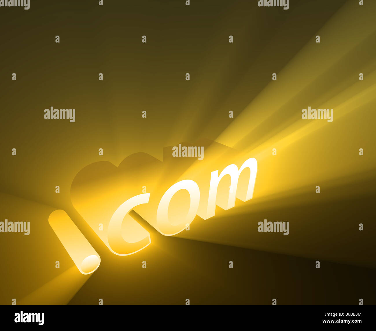 Dot com internet word graphic with glowing light effects Stock Photo ...