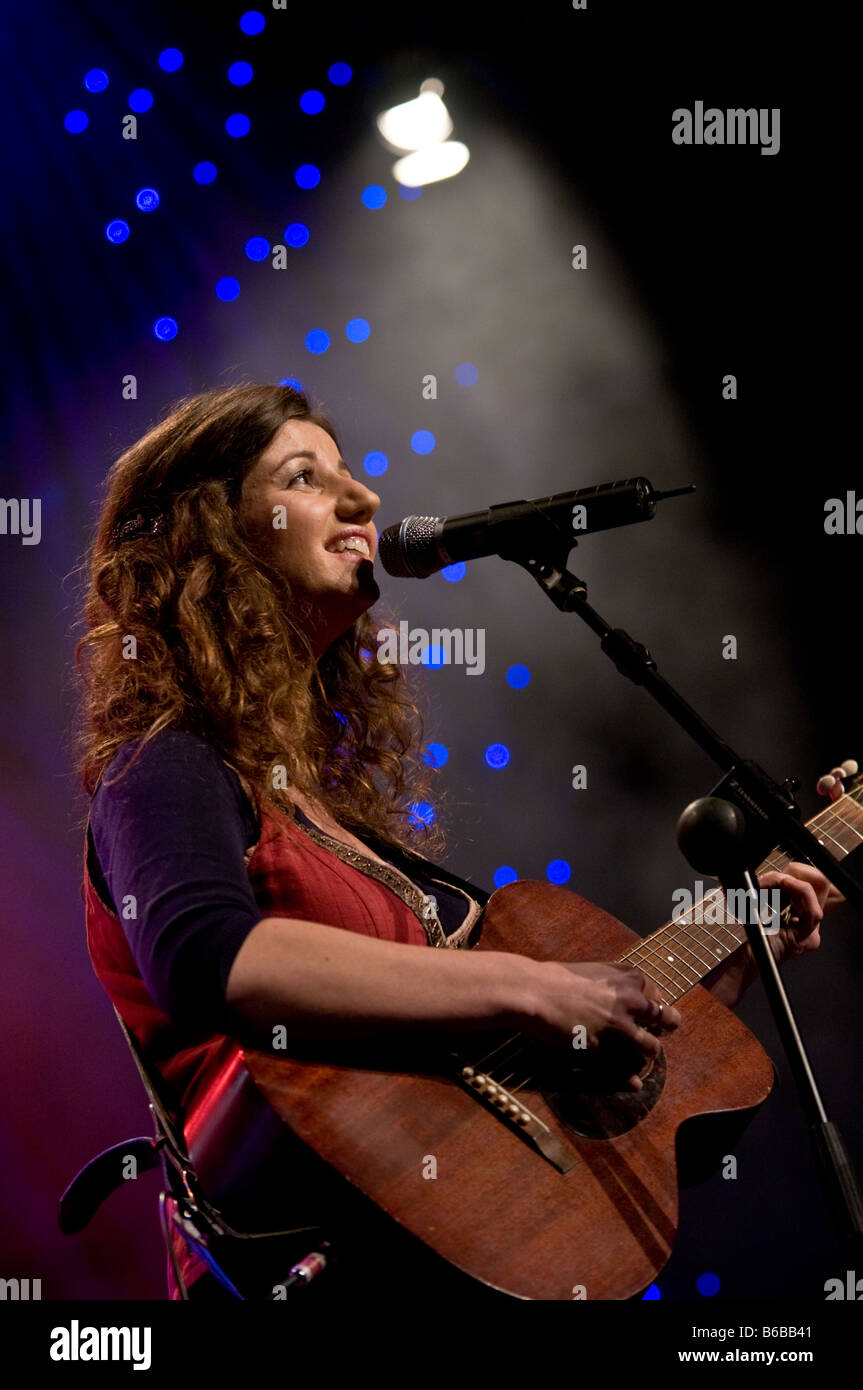 Welsh folk singer Gwyneth Glyn performing on stage at the Wales ...
