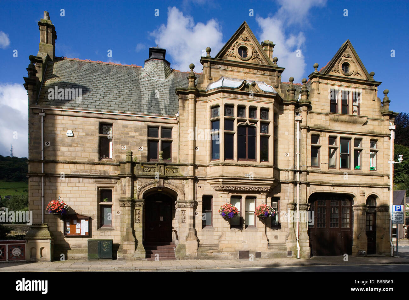 Hebden Bridge Town Hall typical buildings West Yorkshire UK Great ...