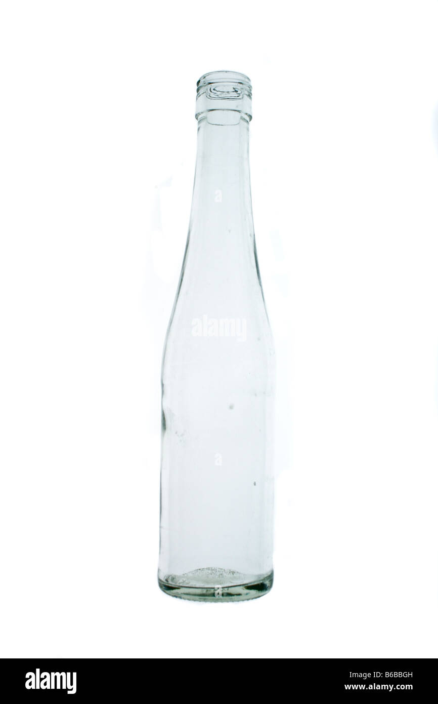 Clear glass bottle on white background Stock Photo - Alamy