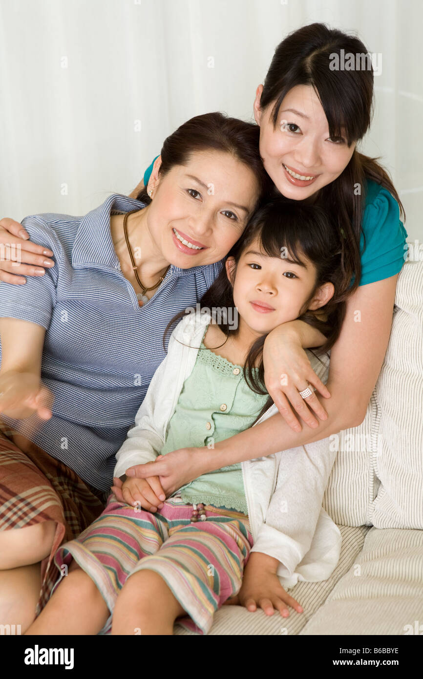 Portrait of three generation family Stock Photo - Alamy
