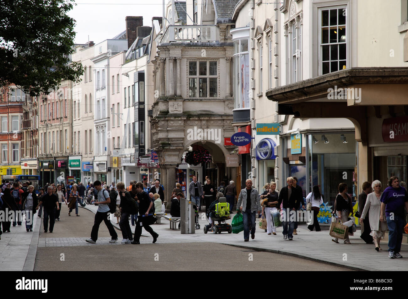 Exeter Devon England UK City centre shops and shoppers Stock Photo - Alamy