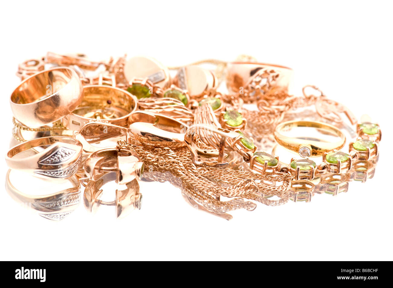 object on white Golden valuable macro Stock Photo - Alamy