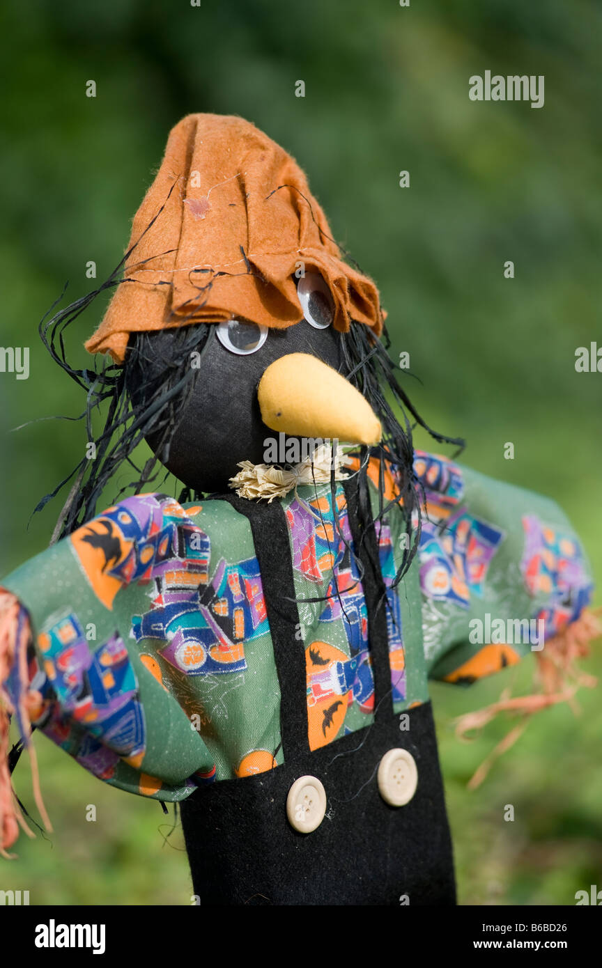 Crow scarecrow at Lubenham scarecrow festival Leicestershire Stock ...