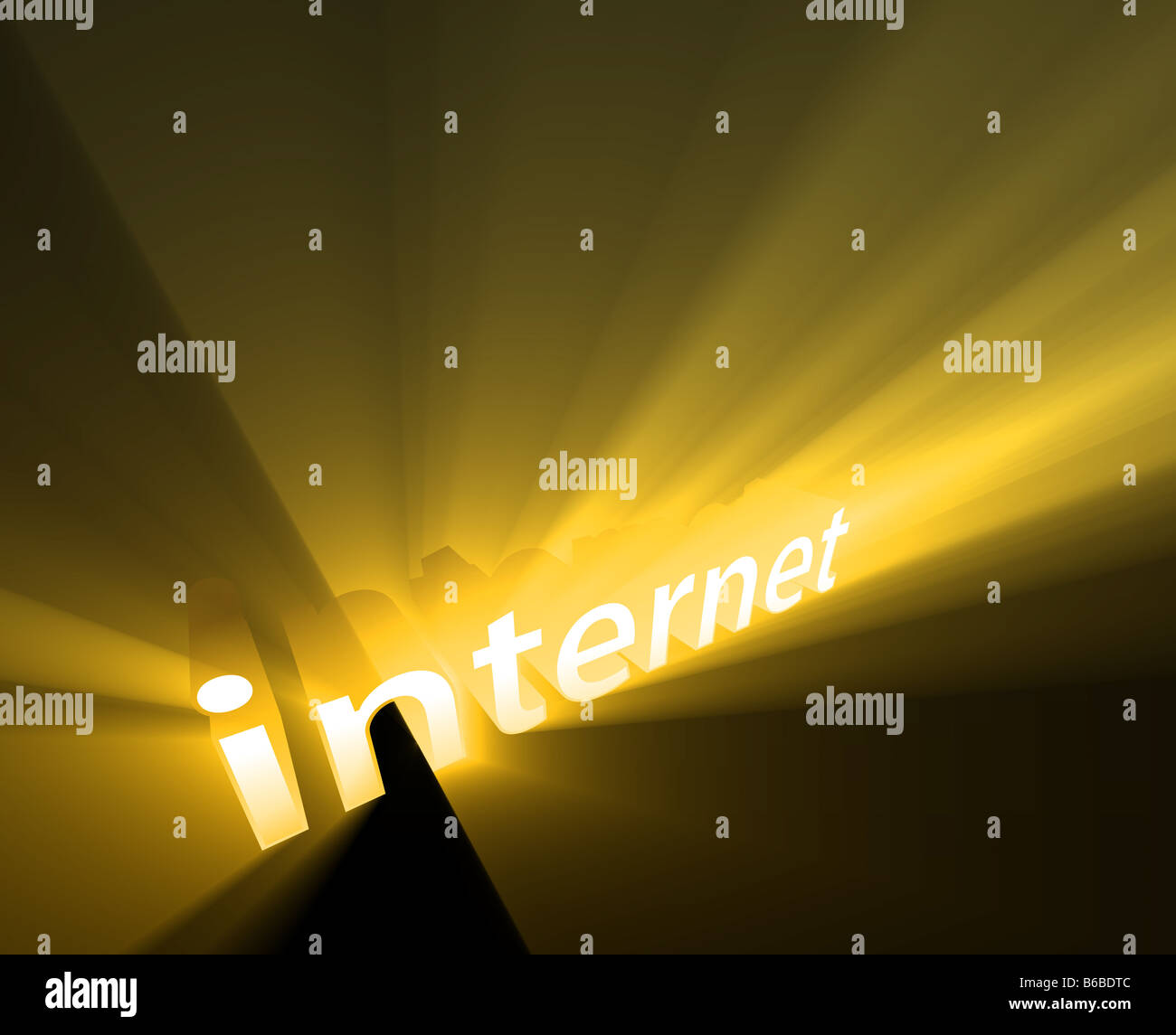 Internet technology word graphic with glowing light effects Stock Photo ...