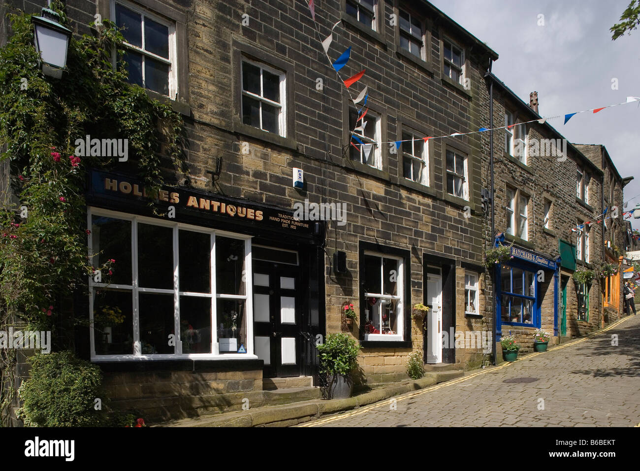 Haworth Main street Bronte s town West Yorkshire UK Great Britain Stock ...