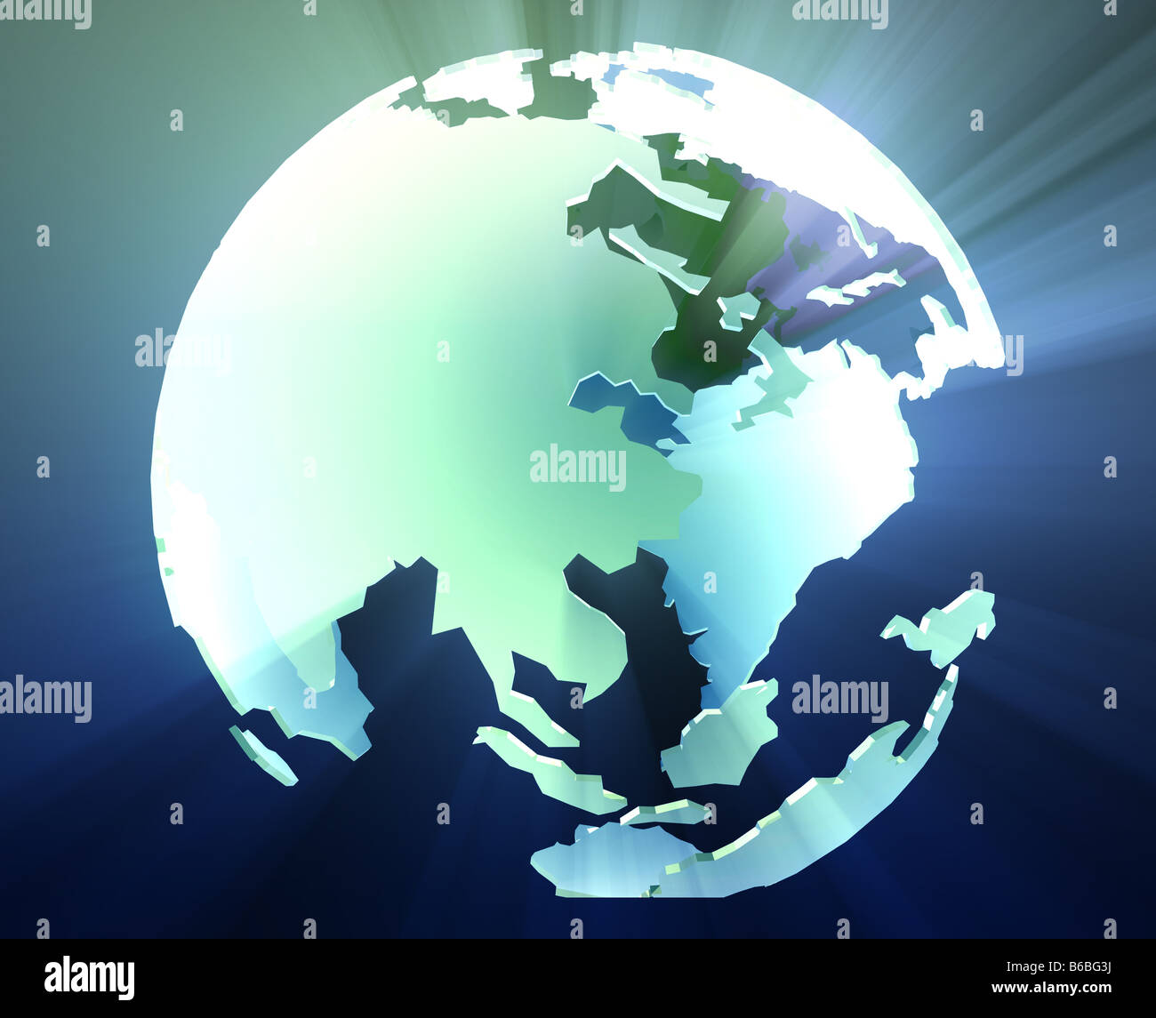 Globe map illustration of Asia and Pacific Stock Photo - Alamy
