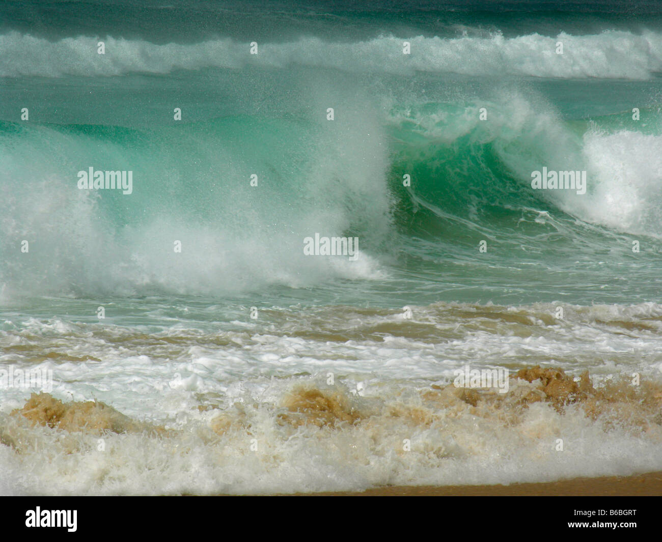 Waves on beach Stock Photo - Alamy