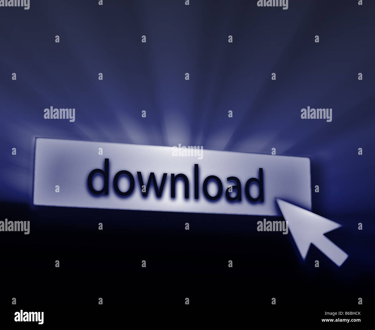 Download button illustration clicking on web technology Stock Photo - Alamy