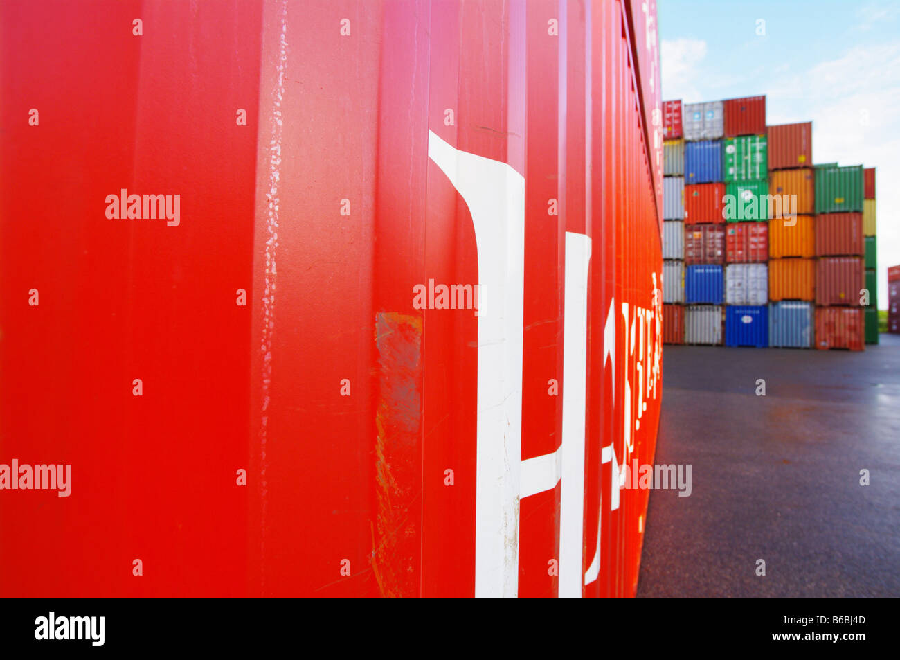 Container trailers in a terminal Stock Photo - Alamy