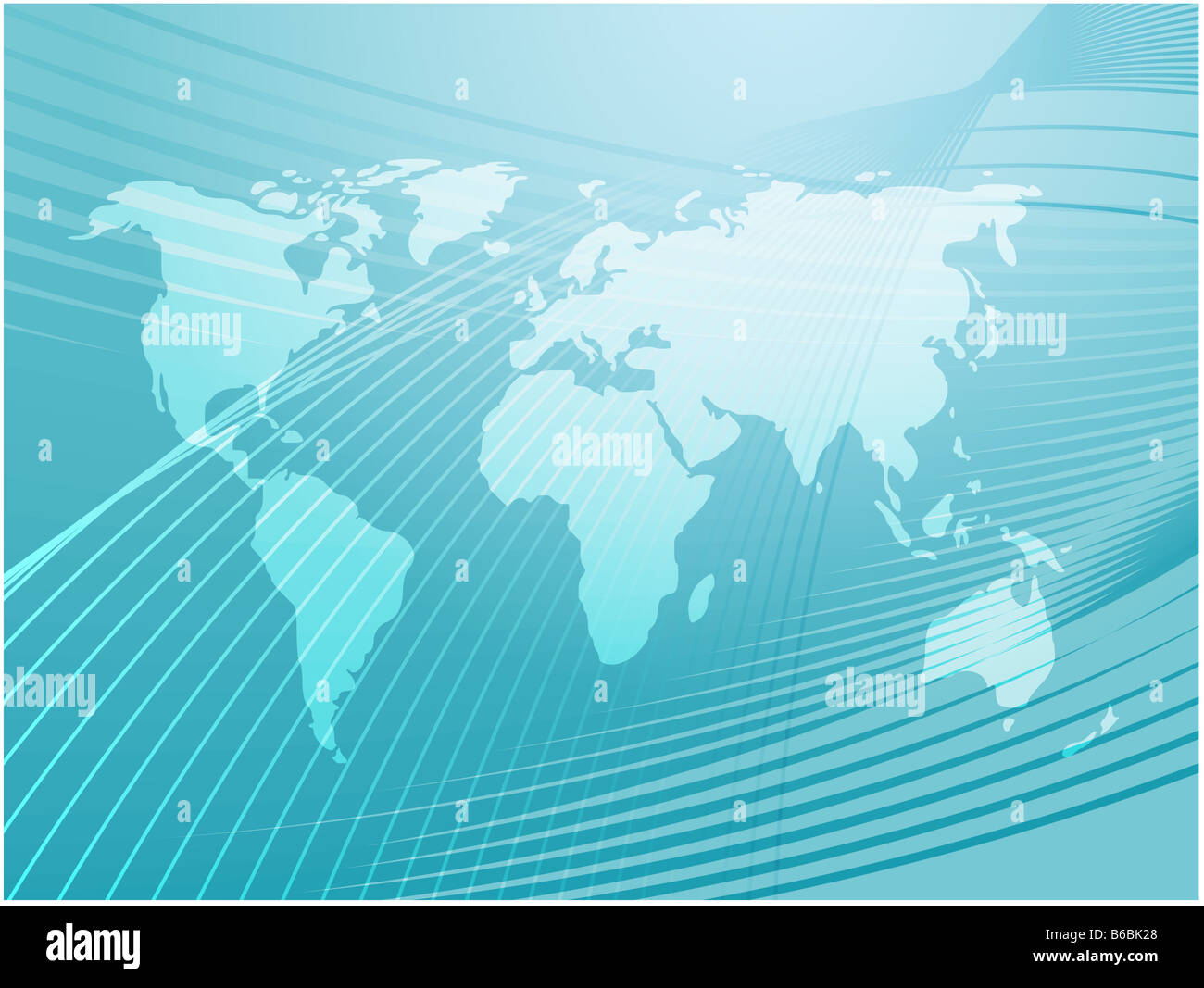 Map of the world illustration with abstract curved lines Stock Photo ...