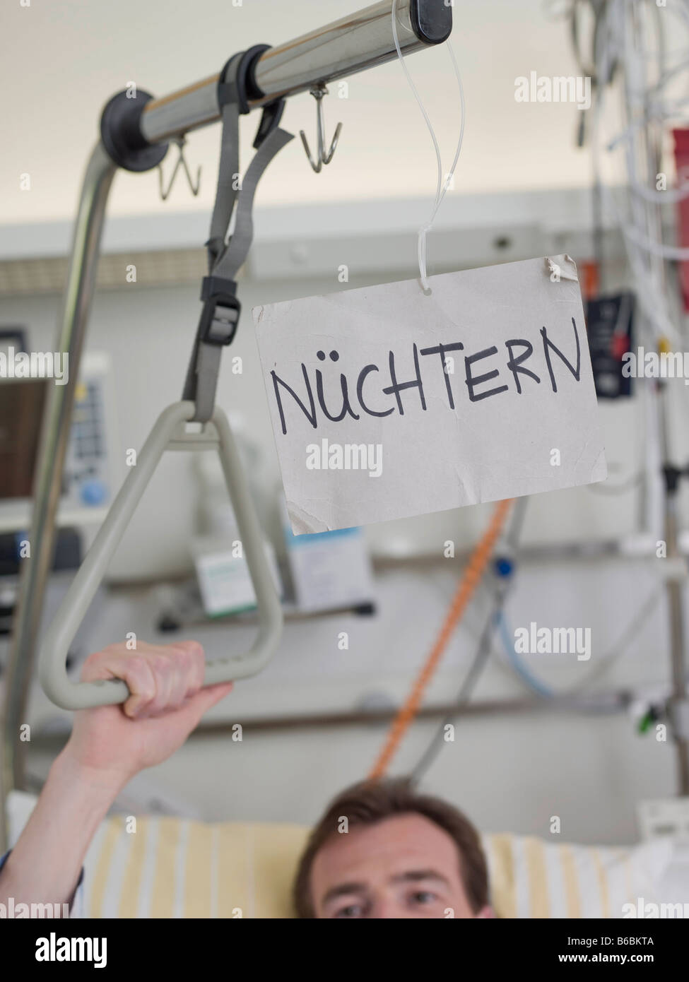 Placard hanging on patient's bed in hospital Stock Photo - Alamy