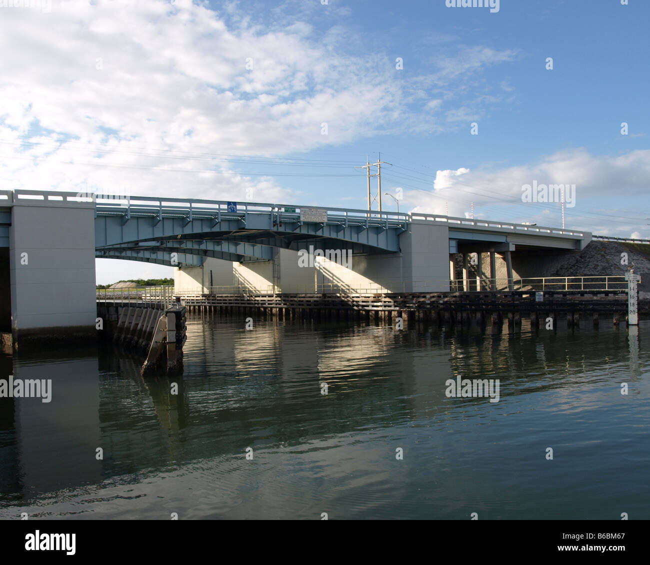 DRAWBRIDGE AT PORT CANAVERAL IN FLORIDA LEADING TO THE LOCKS AT THE ...