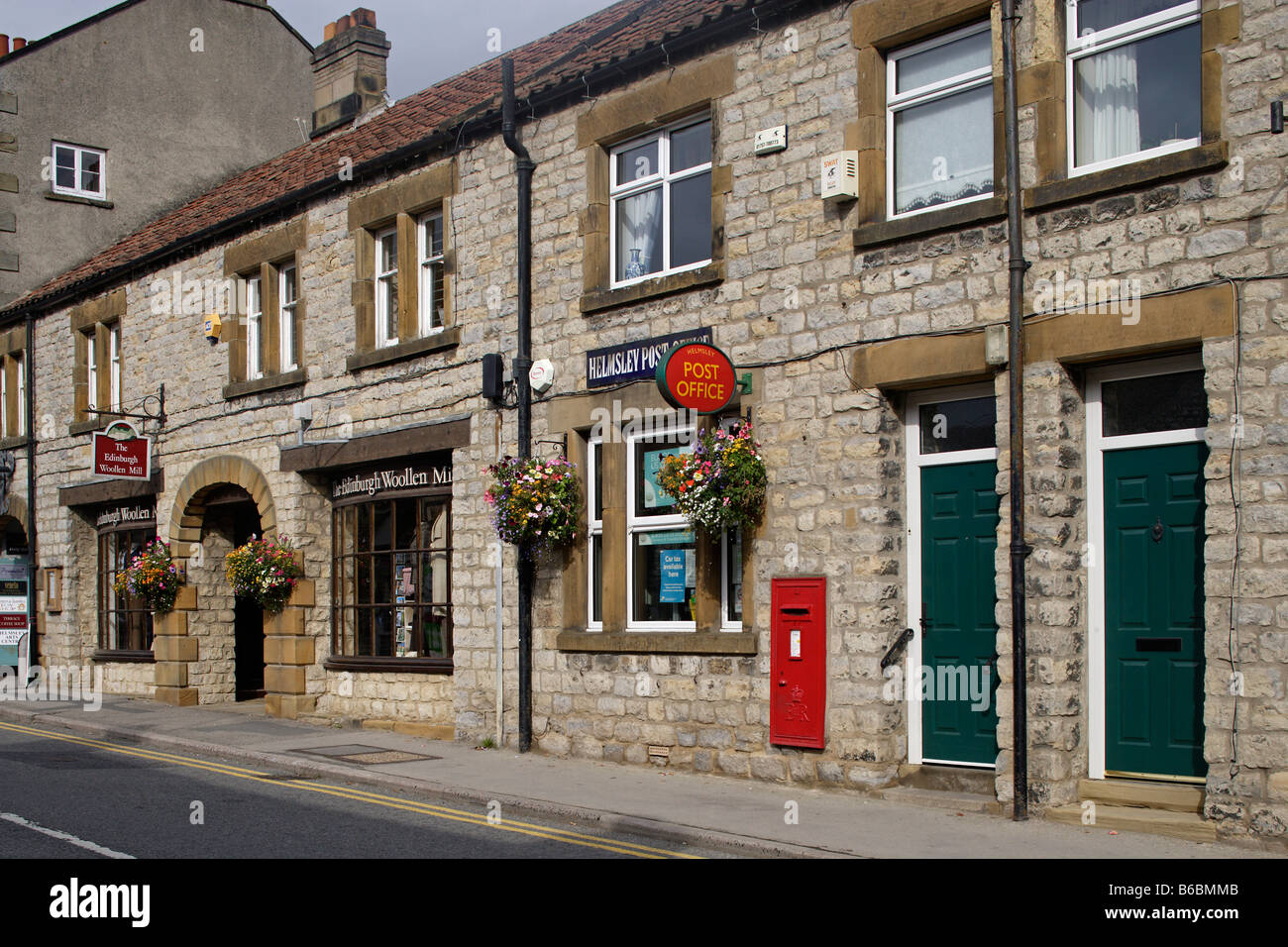 Helmsley Bridge Street Town center typical buildings North Yorkshire UK ...