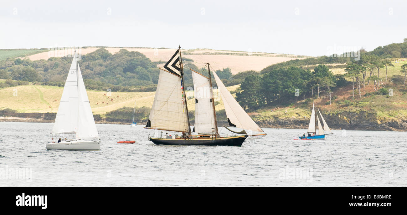 Sailing boats leaving Falmouth harbour during Funchal Tall Ships ...