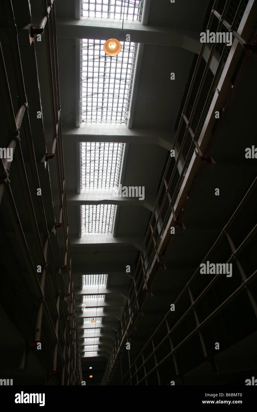 Skylights and catwalks in Alcatraz Penitentiary, San Francisco ...