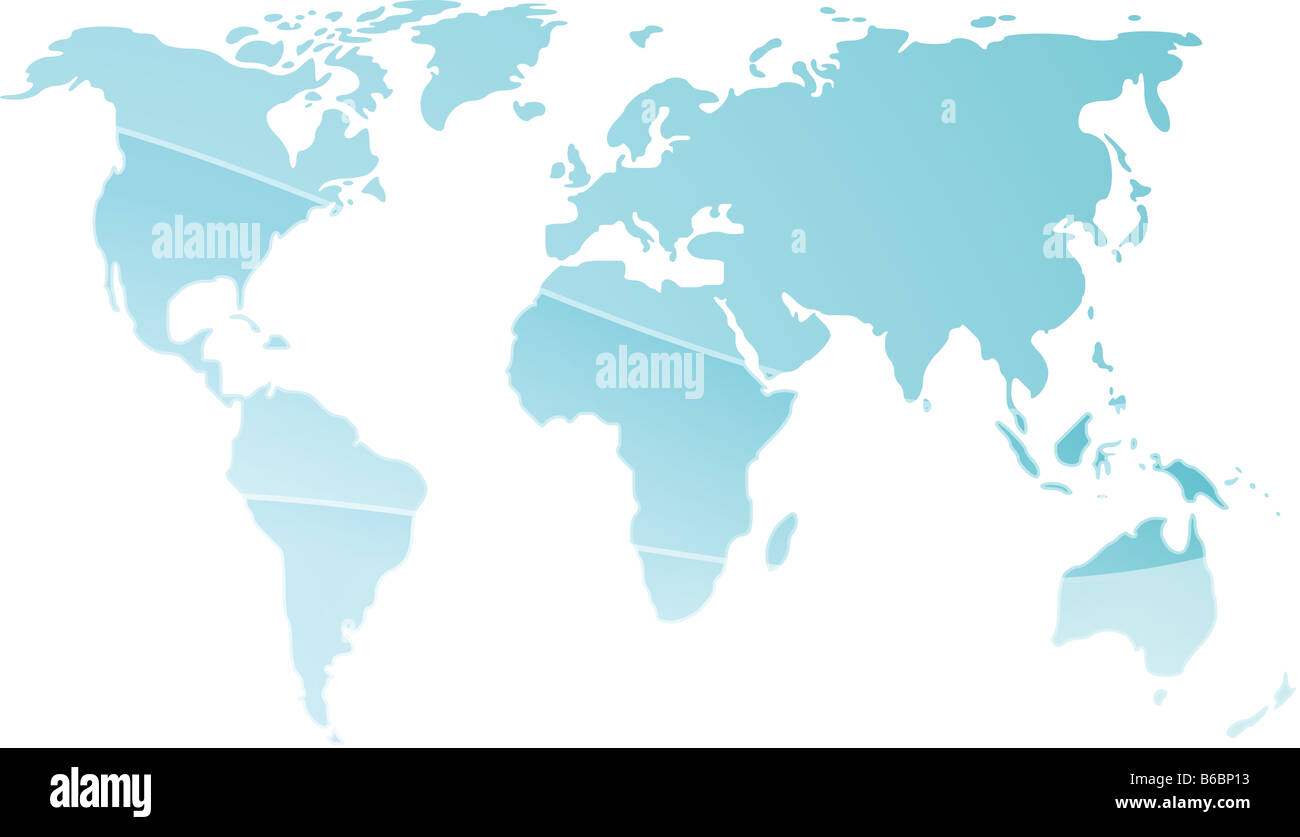 Map of the world illustration simple outline gradient colors Stock ...