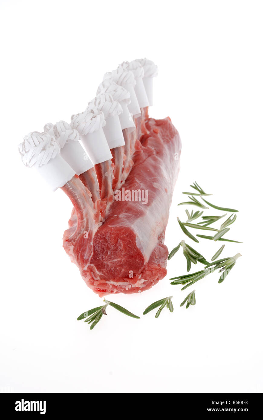 Rack of lamb on white hi-res stock photography and images - Alamy