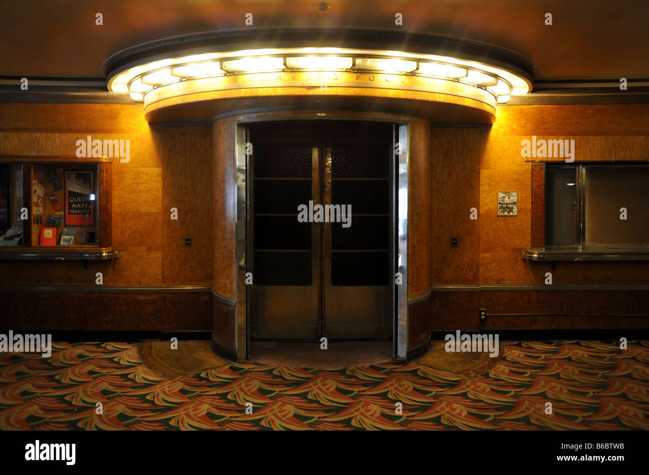 Art deco entrance doors to the haunted 1st class swimming pool aboard ...