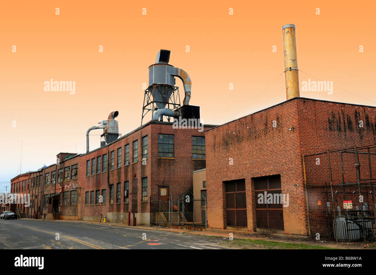 Old brick Factory on a gloomy day Stock Photo - Alamy