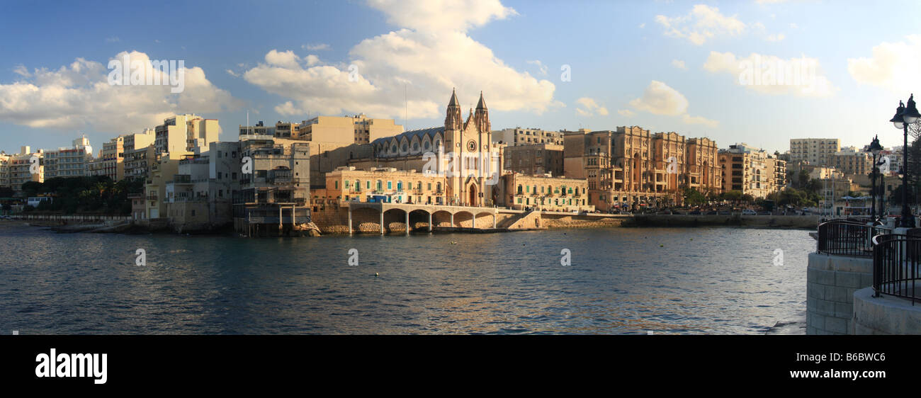 Panoramic seafront of Sliema, Malta Stock Photo - Alamy