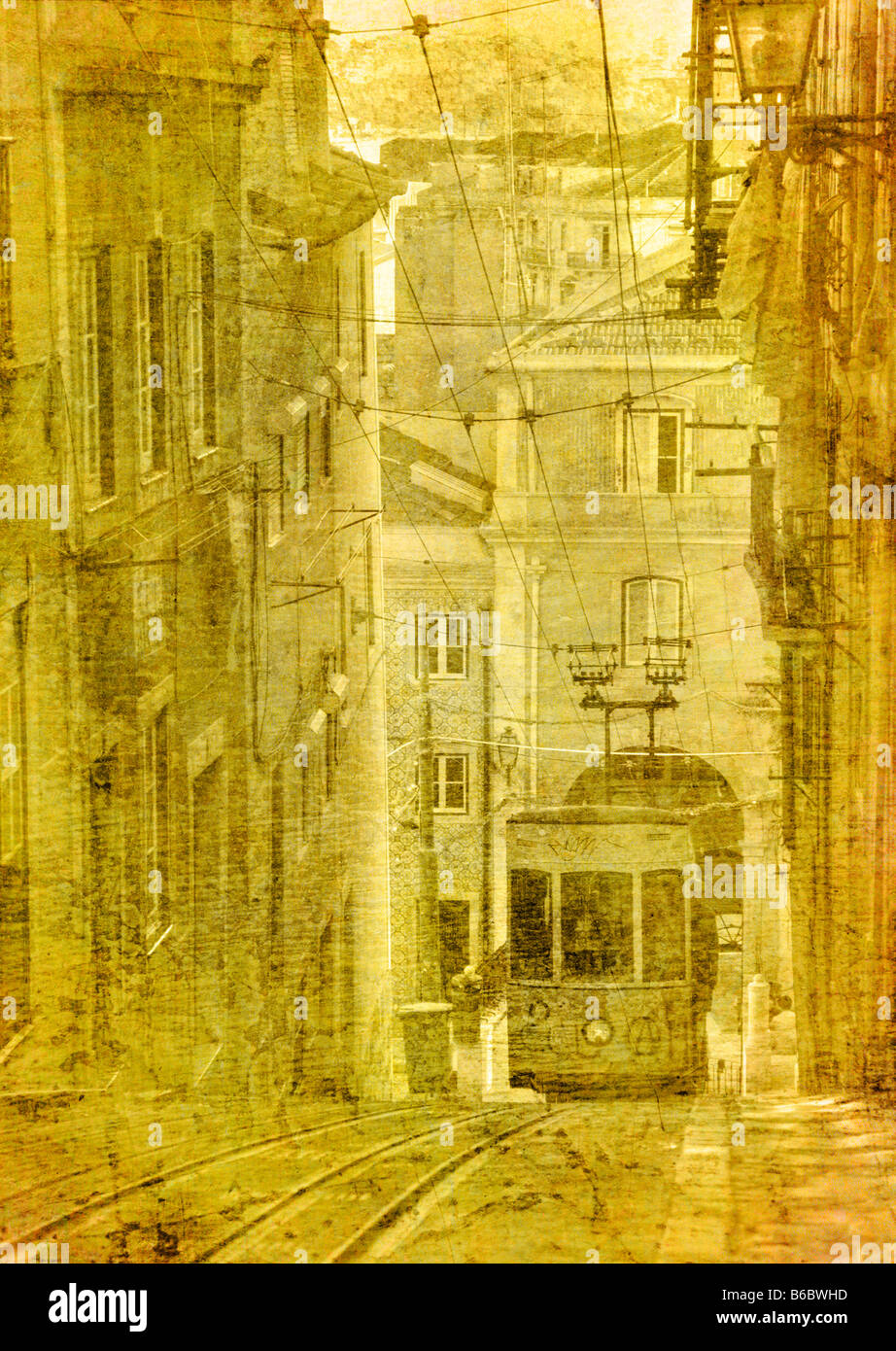 Vintage tram postcard hi-res stock photography and images - Alamy