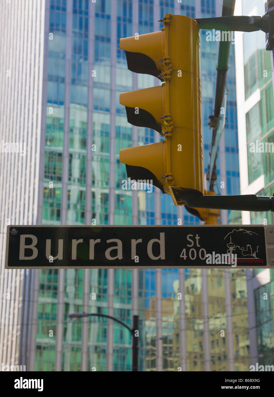 Burrard Street Downtown Vancouver "British Columbia" Canada Stock Photo ...