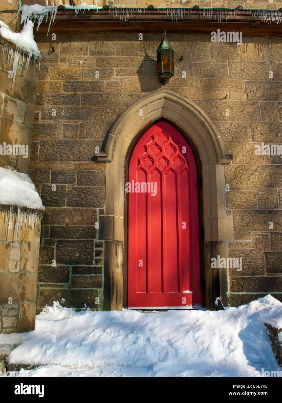 Christ Church Cathedral after winter snowfall in Fredericton with snow ...