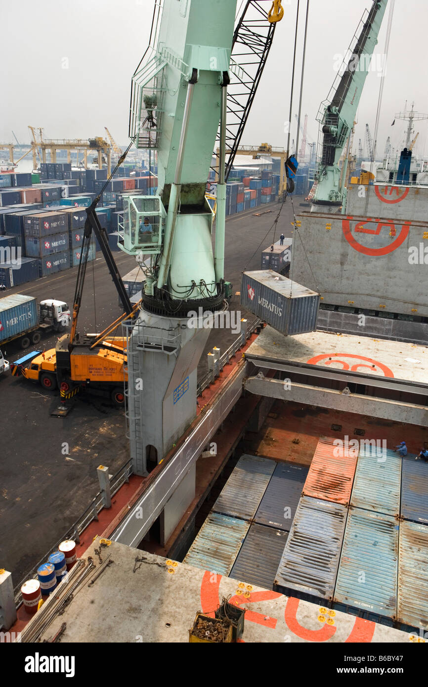 Indonesia, Surabaya, Java, Container harbour Stock Photo - Alamy