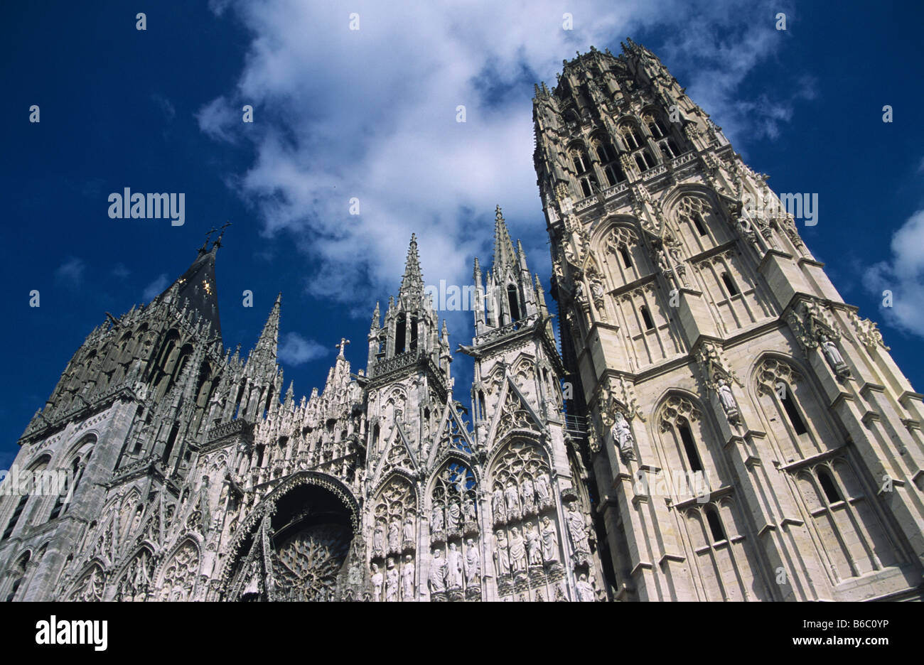 West facade of Rouen Cathedral, Rouen, Normandy, France Stock Photo - Alamy