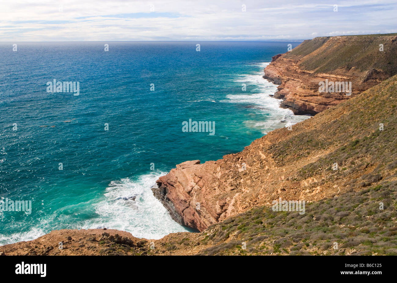 Sandstone cliffs in Kalbarri National Park, mid west Western Australia ...