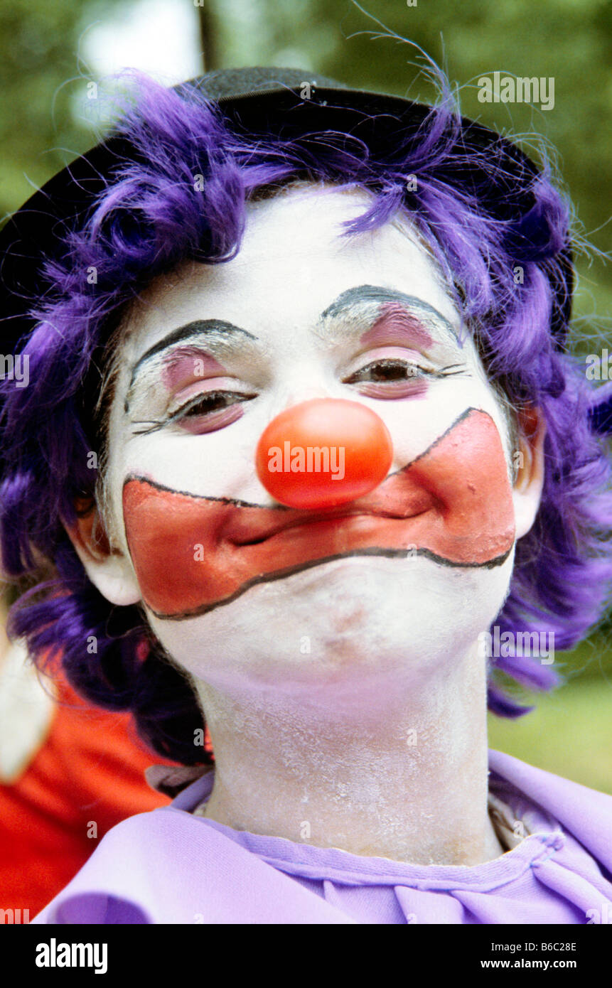 The smilingcolorful clown or Circus Entertainer Stock Photo - Alamy