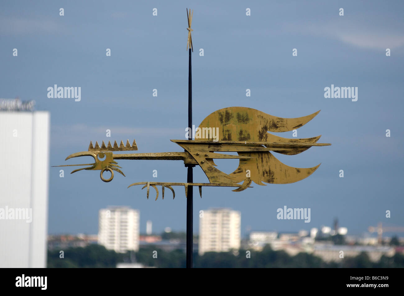 weathercock in old city of Tallinn Estonia Stock Photo - Alamy