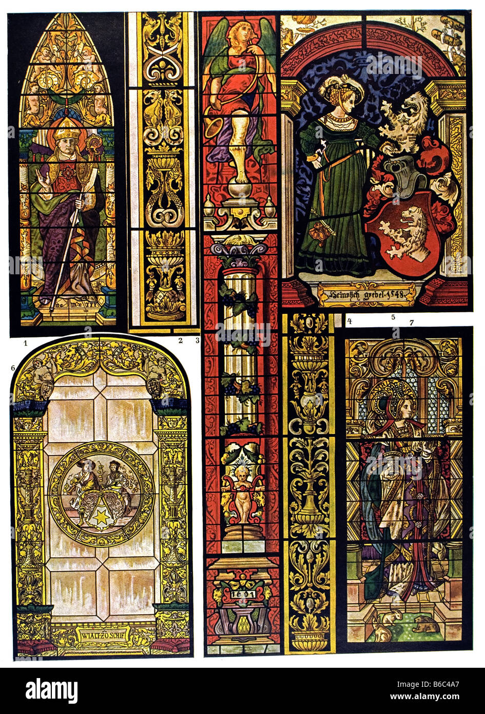 The German Ornament, Glass paintings Stock Photo - Alamy