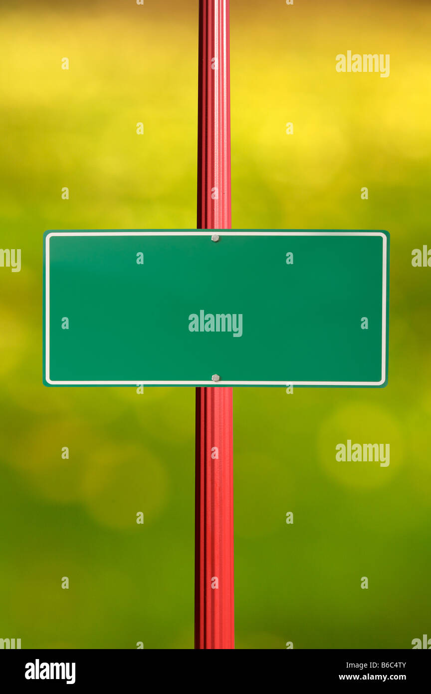 blank green traffic sign Stock Photo - Alamy